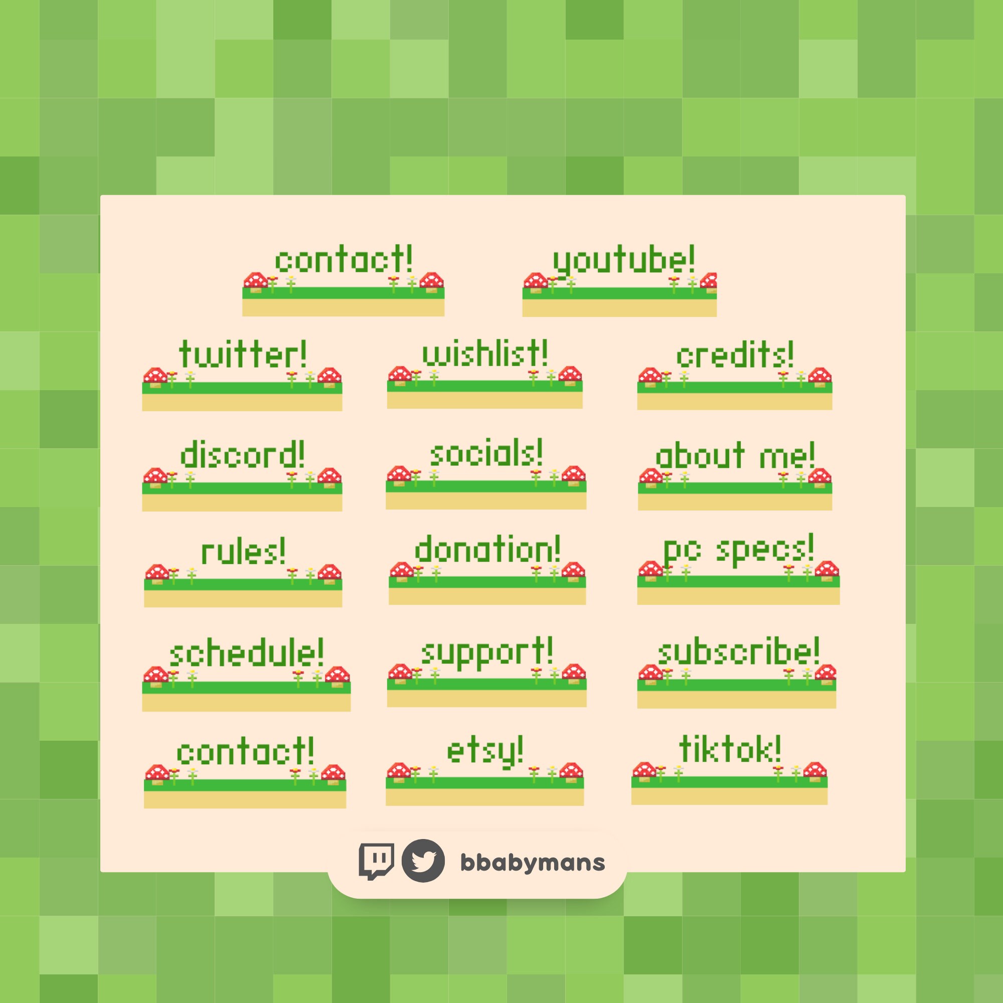 Full Twitch Package Pixel Art Twitch Overlay Scenes and - Etsy