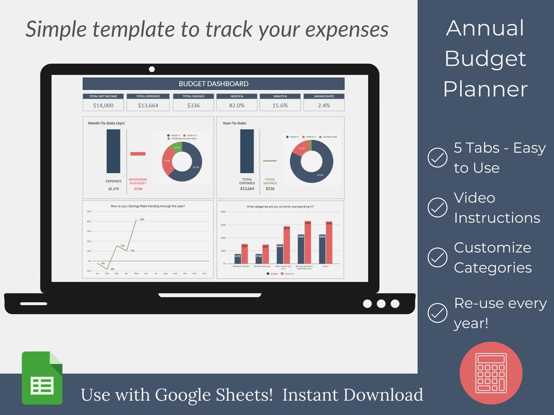Personal Finance Tracker Budget Template - Etsy