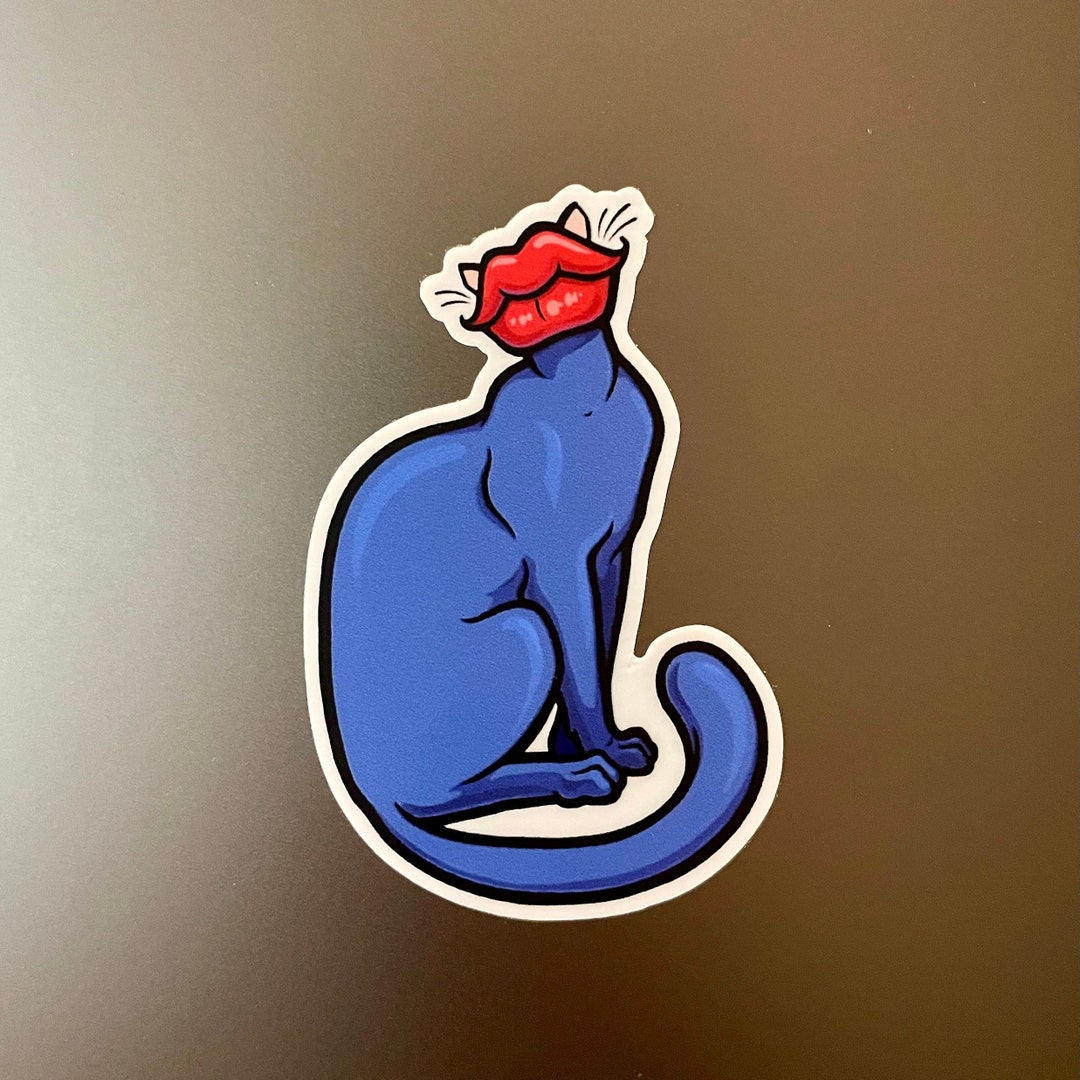 Funny Stickers With Kissing Cat Laptop Stickers Cute Stickers Meme ...