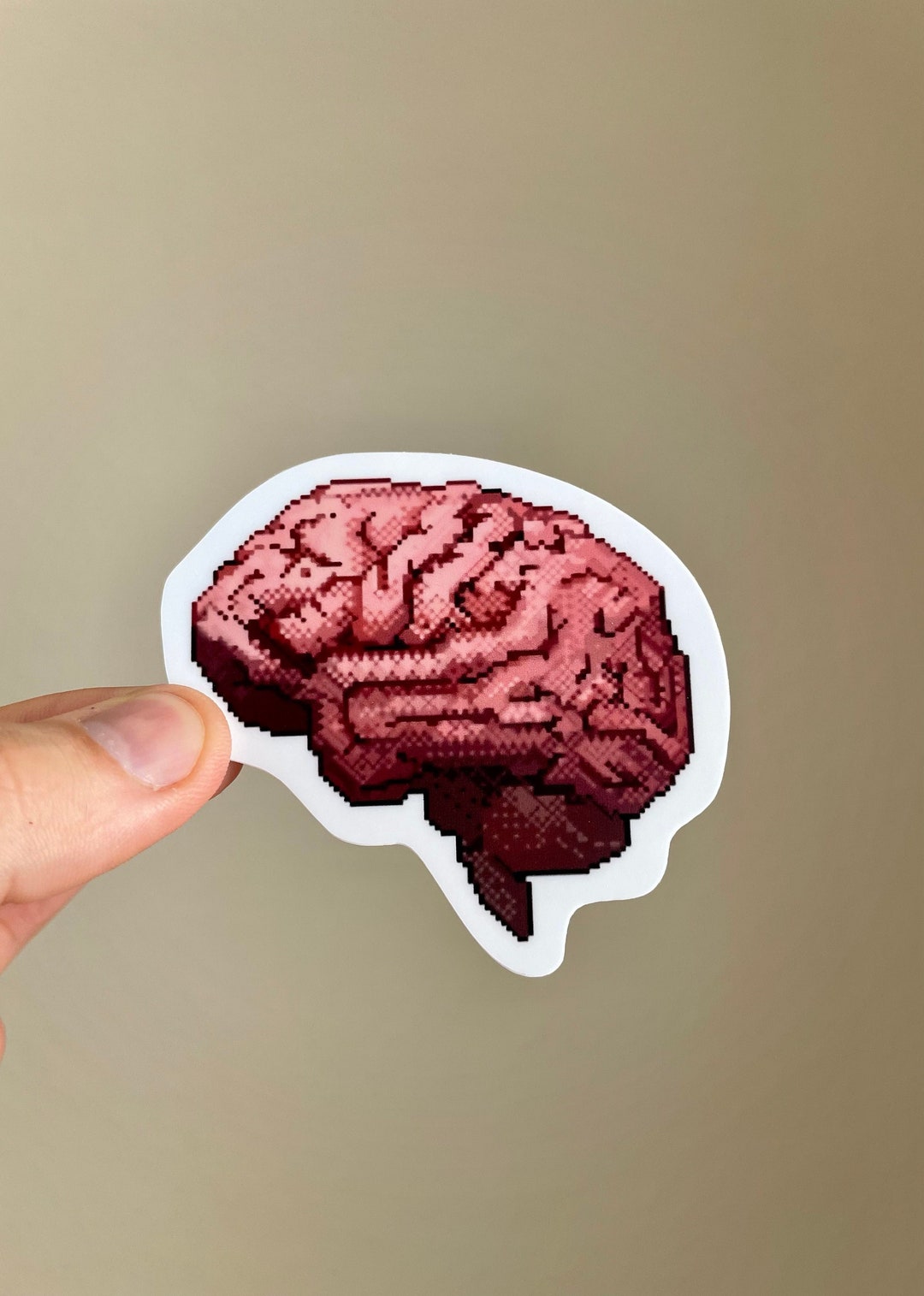 Brain in Pixels Funny Sticker - Waterproof - Funny Gifts - Stickers for ...