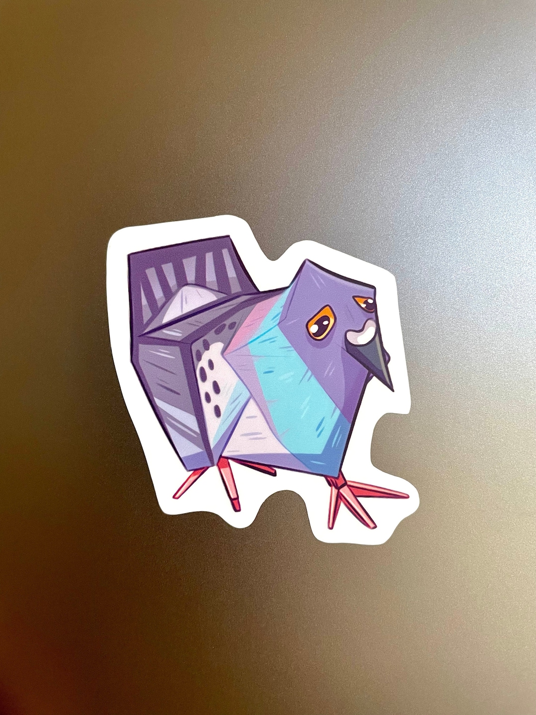 Funny Sticker With Sad Pigeon - Waterproof - Funny Sticker for Laptop ...