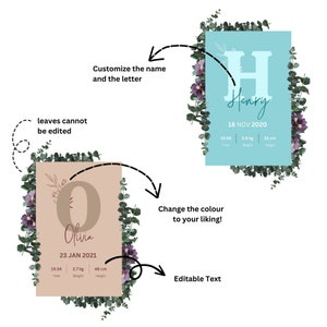 DIY Editable Template Canva Art Baby Name Canva Template - Etsy Canada