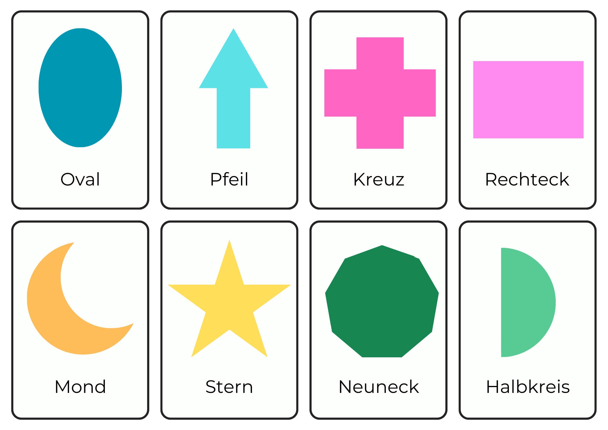 Montessori Lernkarten für Kinder Thema Formen Digitaler Download - Etsy.de