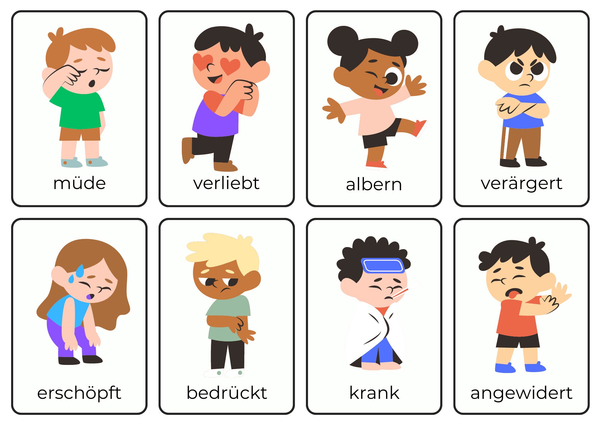 Feelings | Montessori Flashcards for Children | Digital Download - Etsy