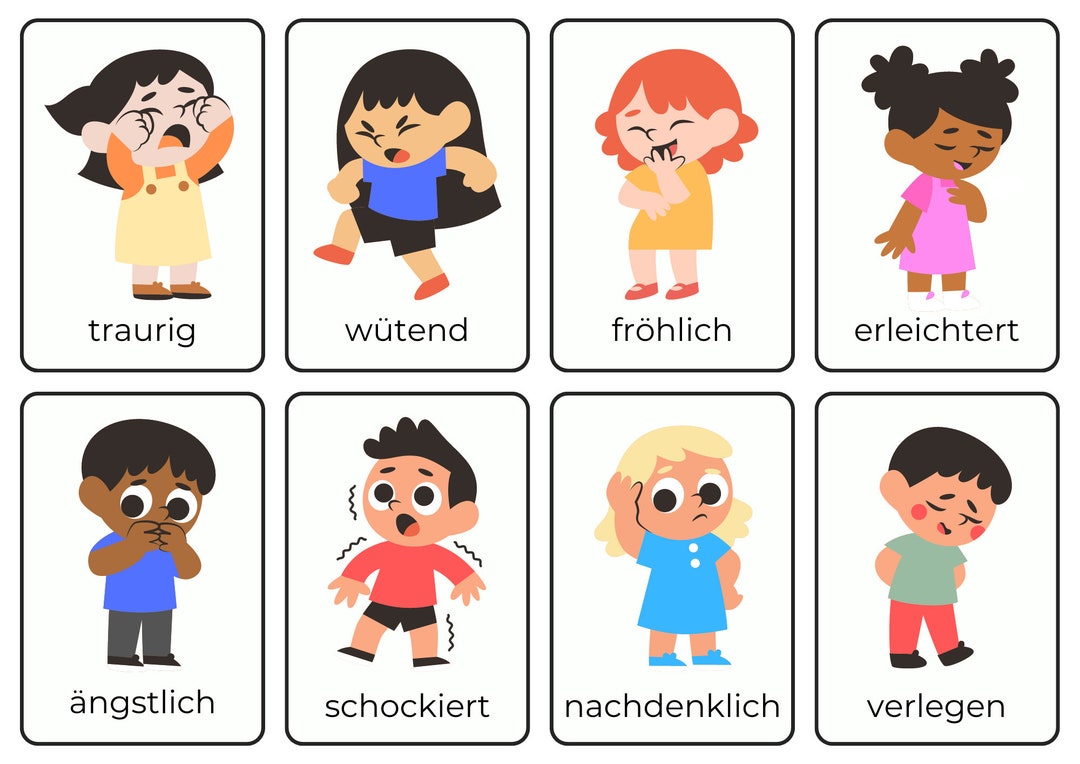 Montessori Lernkarten für Kinder Thema Gefühle Digitaler Download - Etsy.de