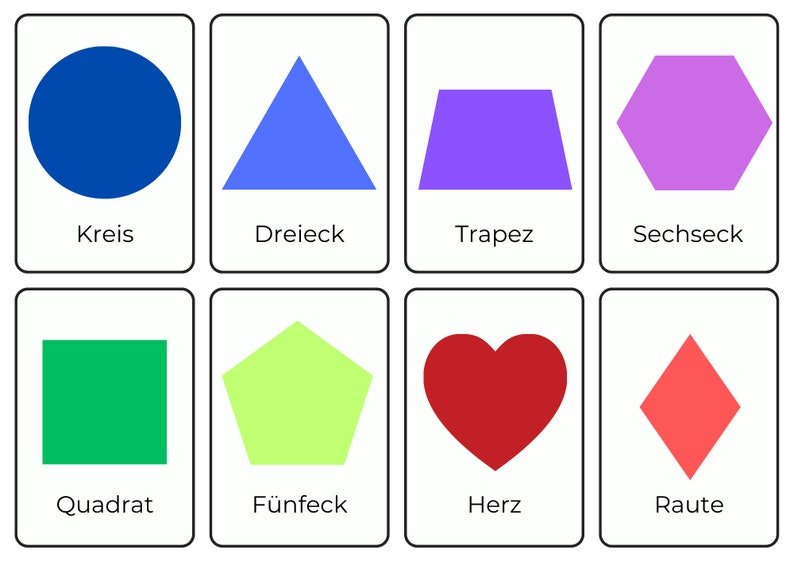 Montessori Lernkarten für Kinder Thema Formen Digitaler Download - Etsy.de