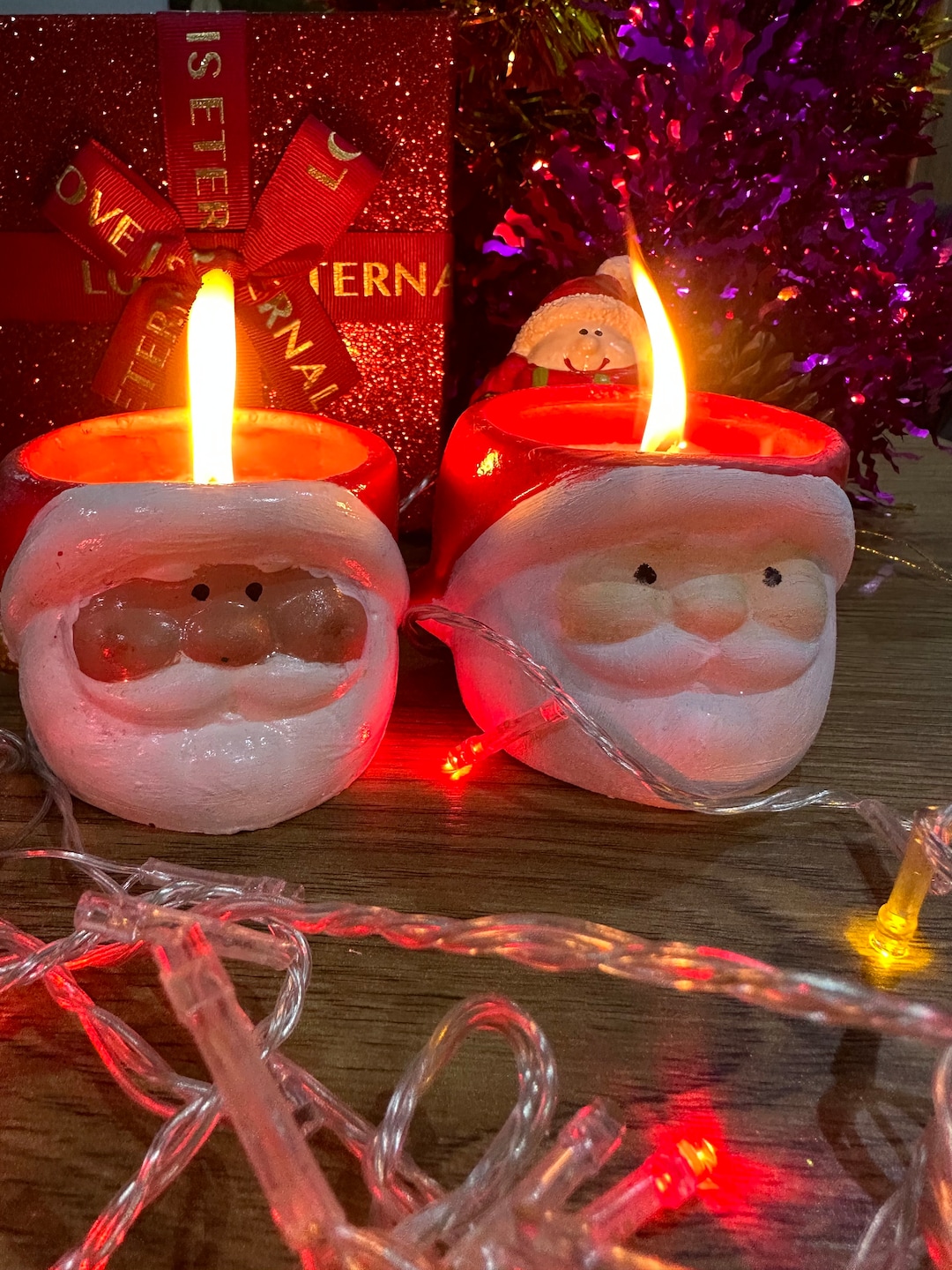 Santa Claus Candle Set Noel Gift Chistmas Favors - Etsy