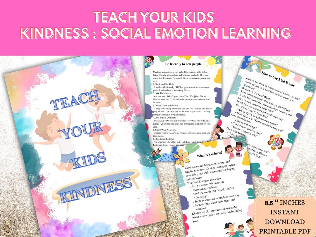 Teach Your Kids Kindness Printable | 3-page A4 Kindness Activity Pack ...