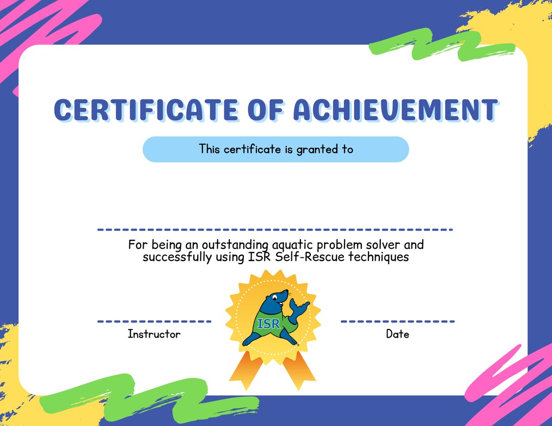 ISR Self-rescue Certificate of Achievement - Etsy