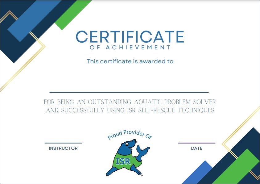 ISR Self-rescue Certificate of Achievement (2) - Etsy