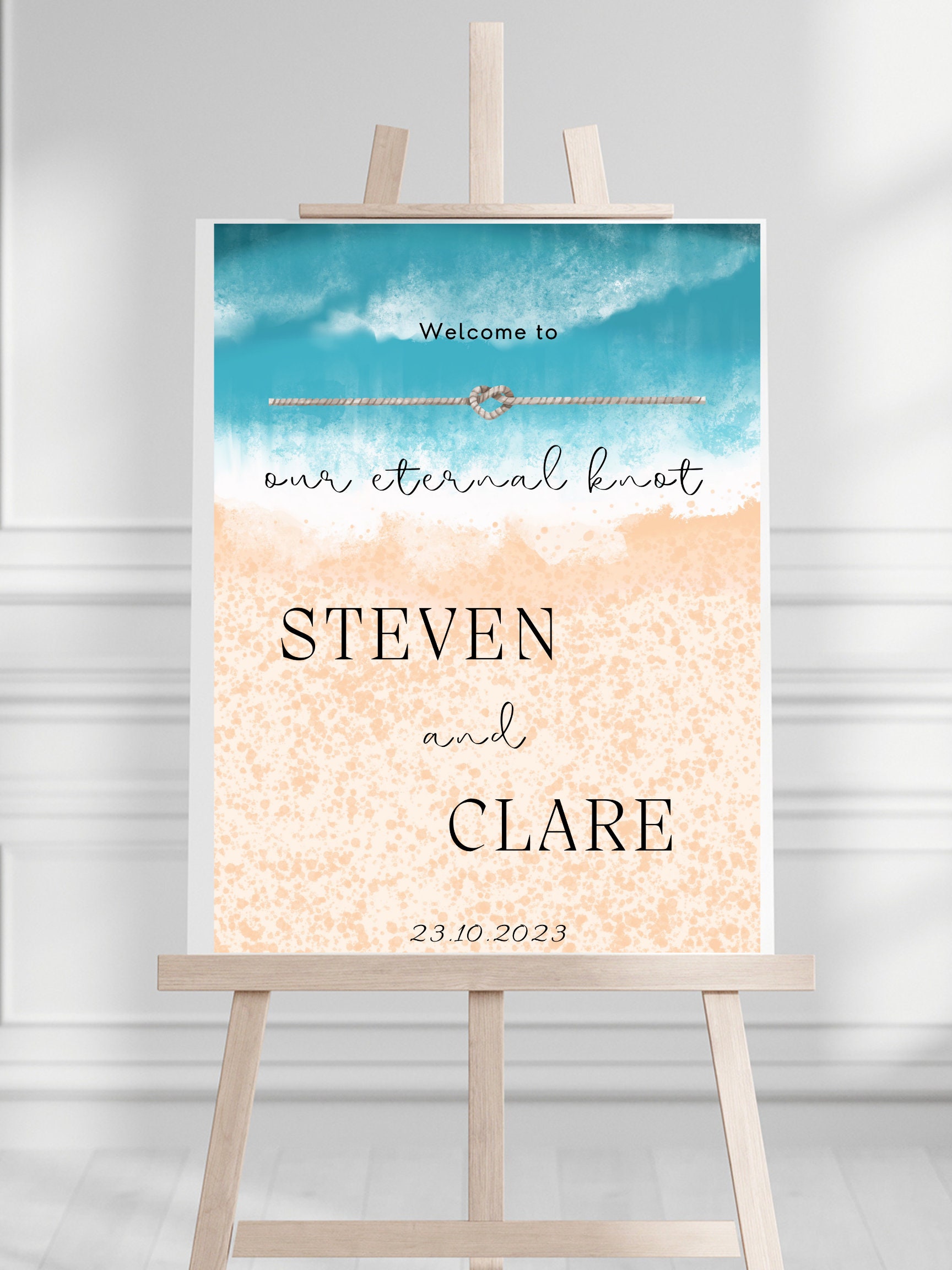 Beachside Ceremony Welcome Sign Template Customizable Event - Etsy