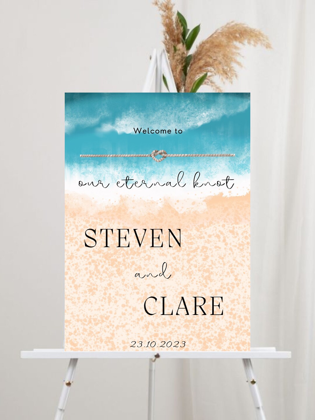 Beachside Ceremony Welcome Sign Template Customizable Event Welcome ...