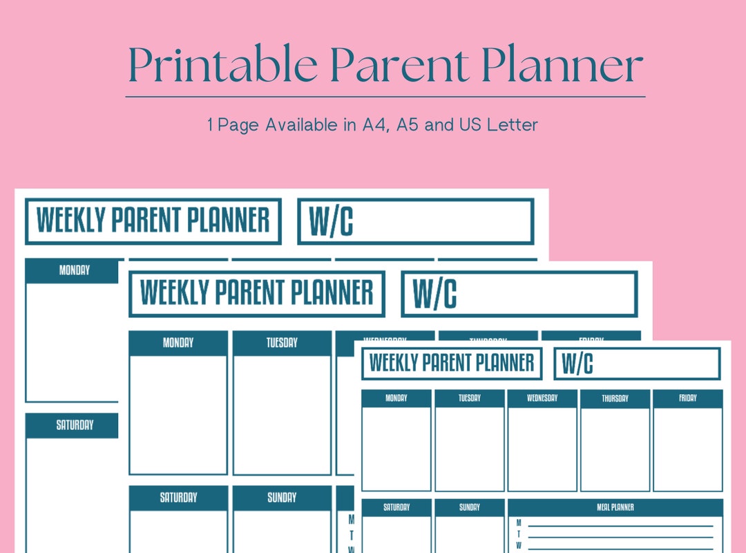 Printable Weekly Parent Planner Weekly Productivity Planner Printable ...