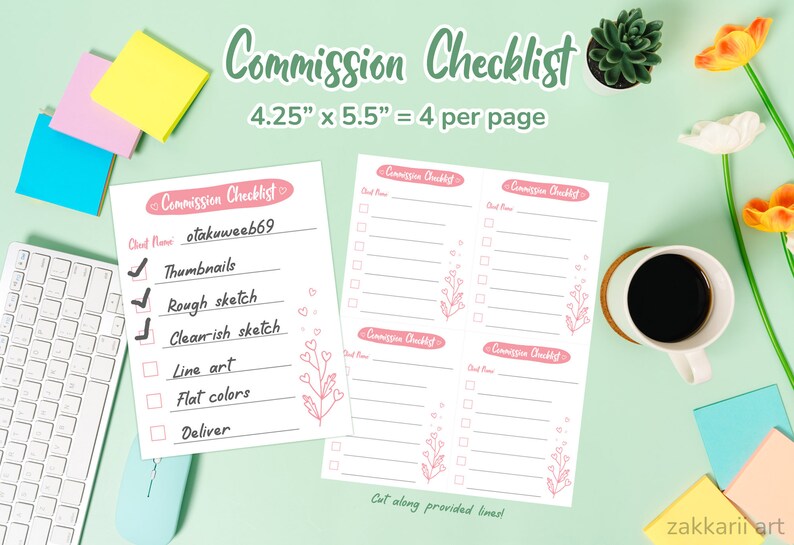 2024 Pink Art Craft Commission Planner PDF Download Printable Bundle - Etsy