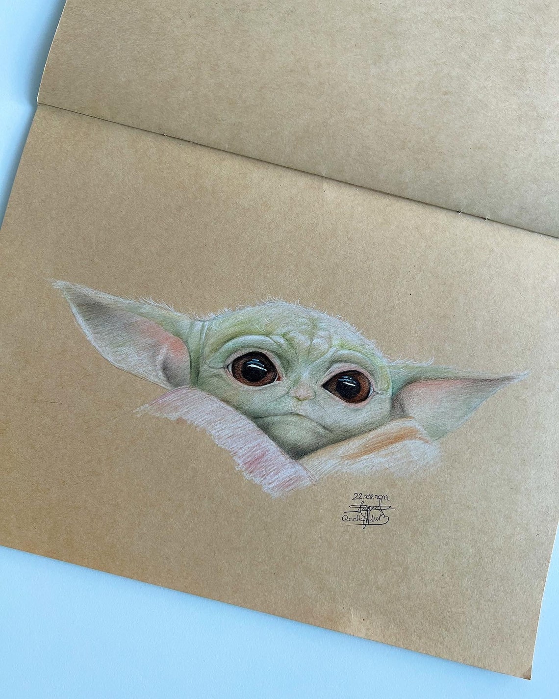 Baby Yoda Pencil Drawing PRINT - Etsy