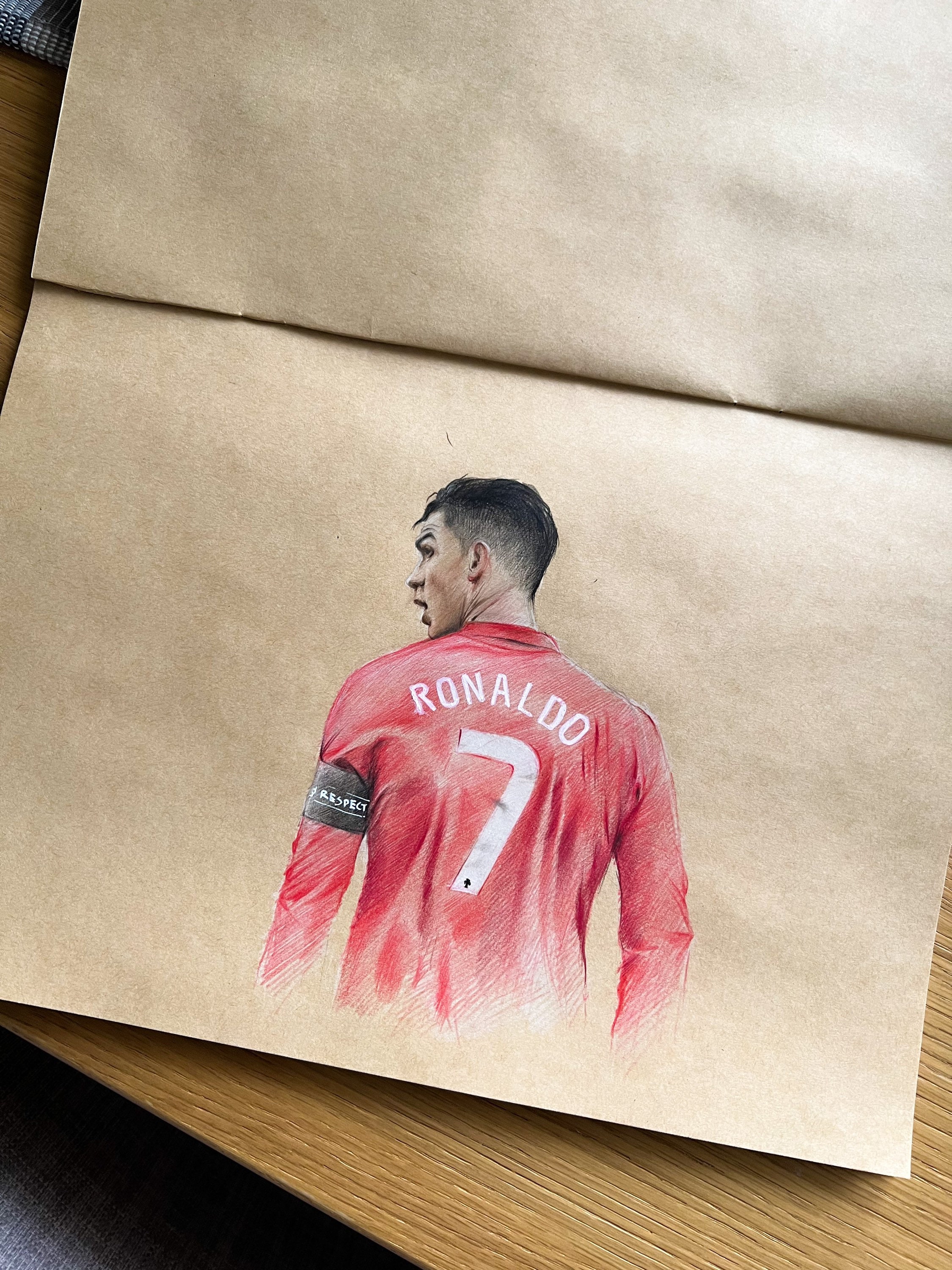 Cristiano Ronaldo Dessin ORIGINAL Dessin Au Crayon Croquis De Football ...