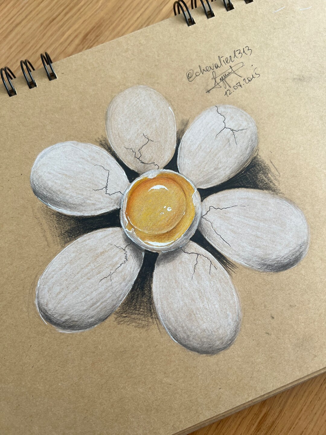 Flower Eggs - ORIGINAL Drawing - Flower Egg Drawing - Etsy
