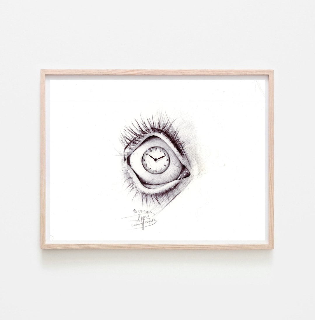 Time Eye - ORIGINAL Drawing - Abstract Eye Drawing - Etsy