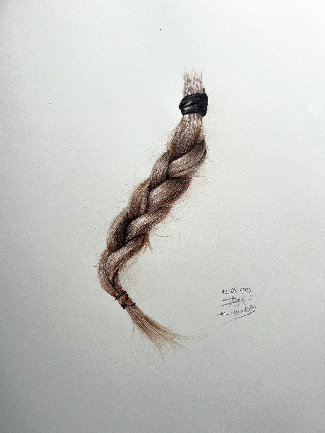 Dessin de cheveux esquisse de cheveux réaliste dessin ORIGINAL - Etsy ...