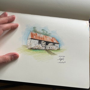 The Old Cottage - ORIGINAL Drawing - Sketch of House - Pencil Art of ...