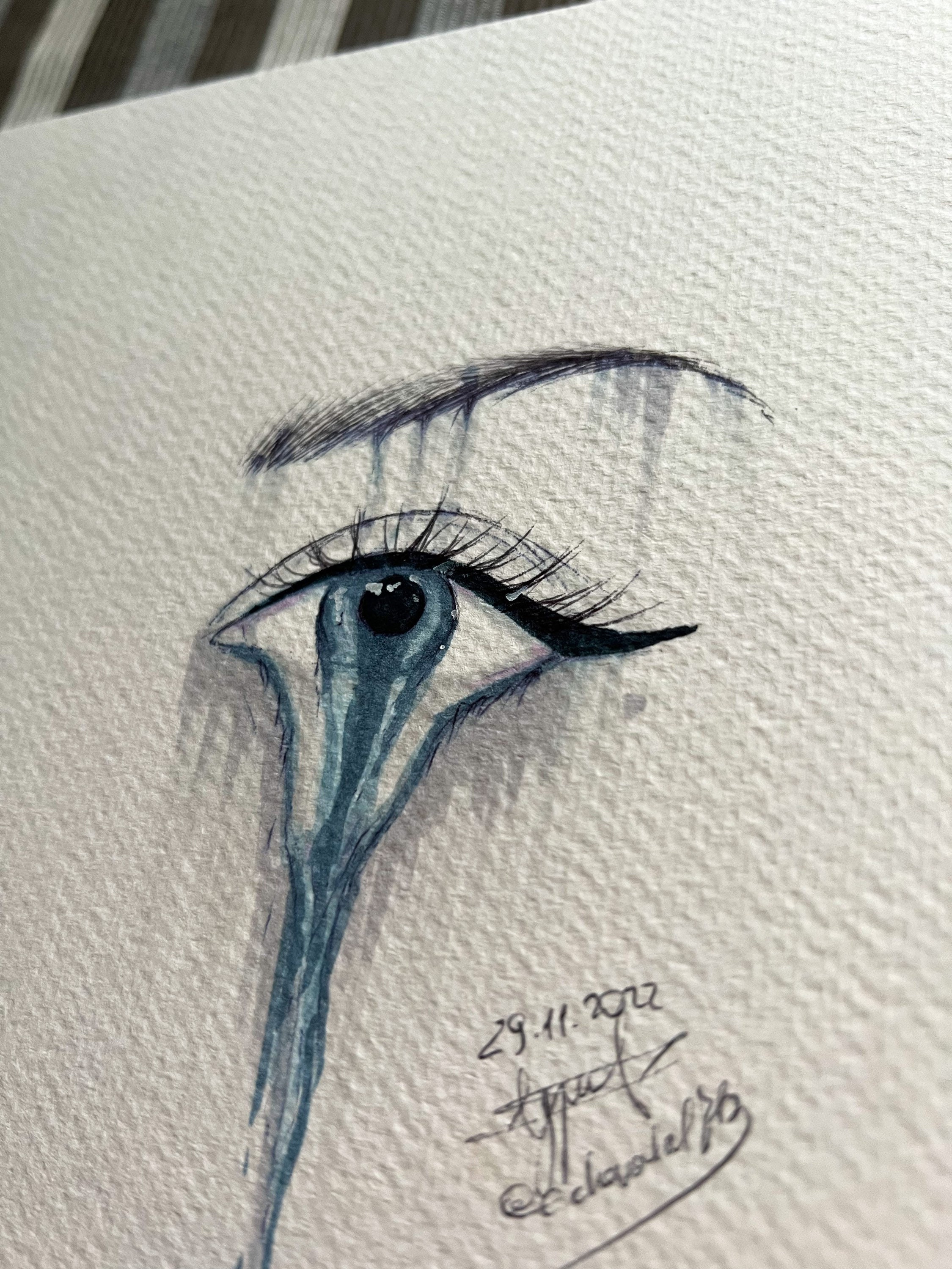 Easy Sad Eyes Drawing