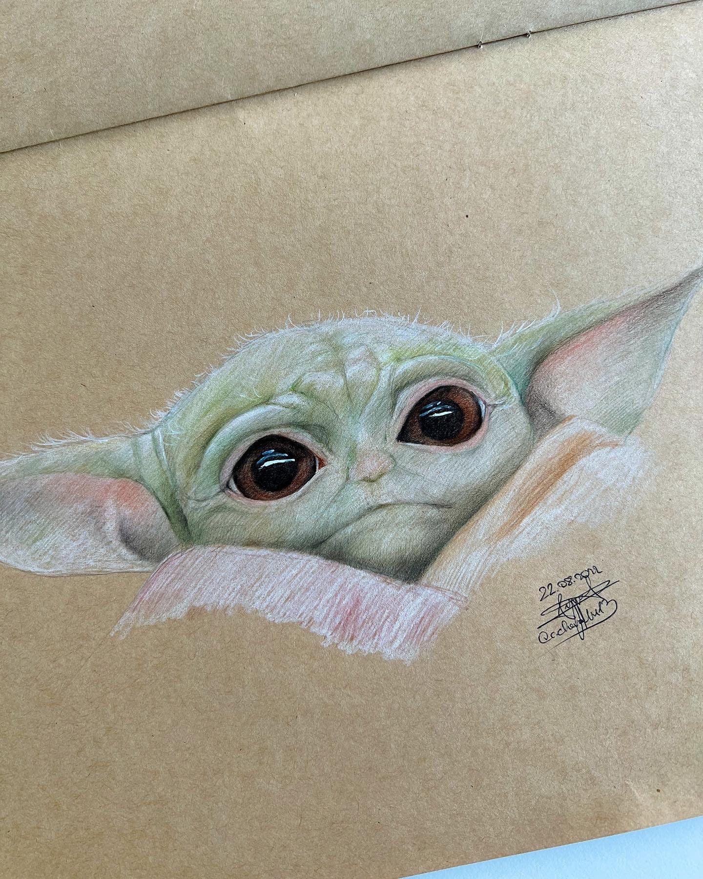 Baby Yoda - Pencil Drawing - PRINT - Etsy