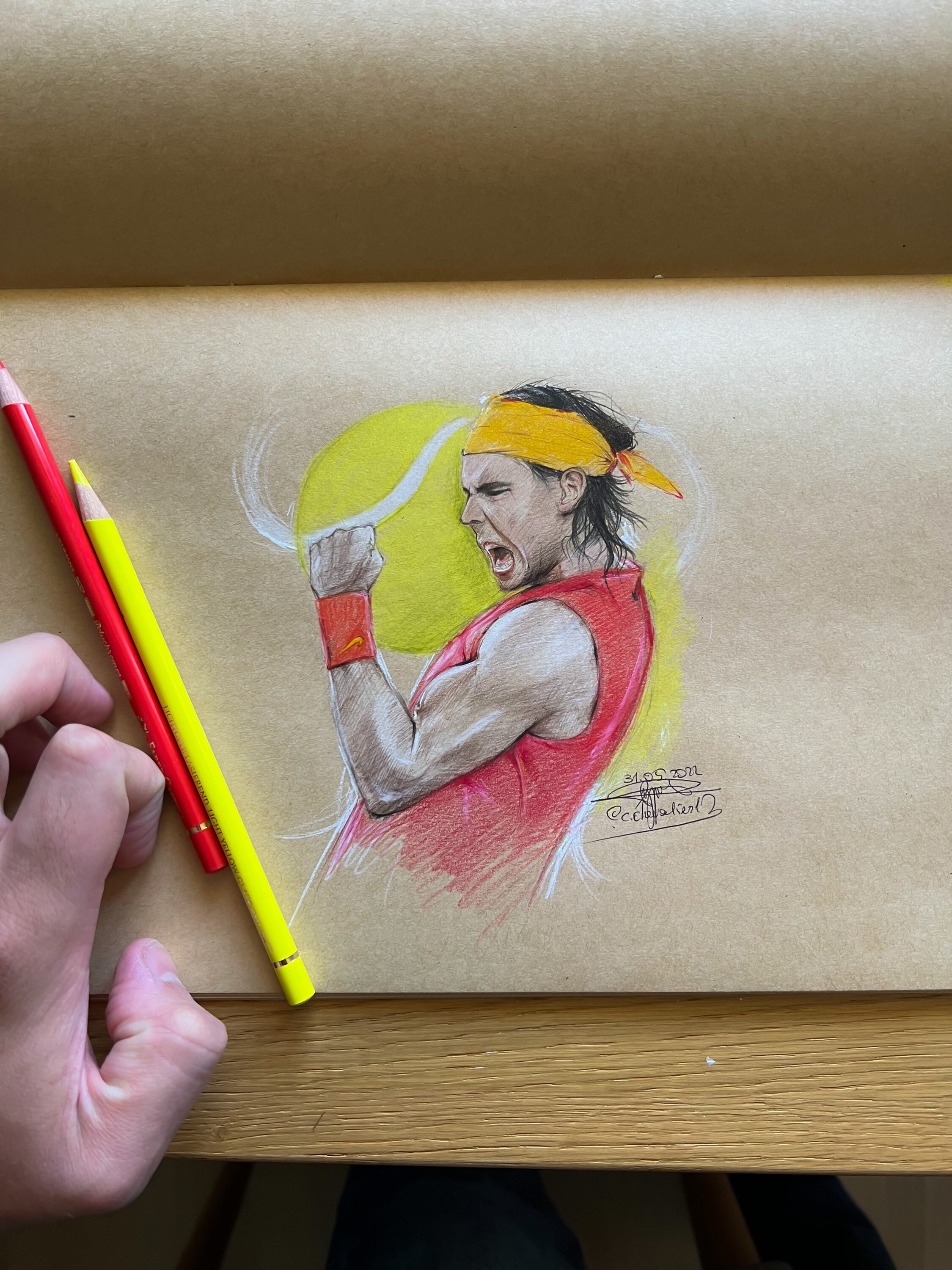 Rafael Nadal Dessin ORIGINAL Papier Kraft A4 - Etsy