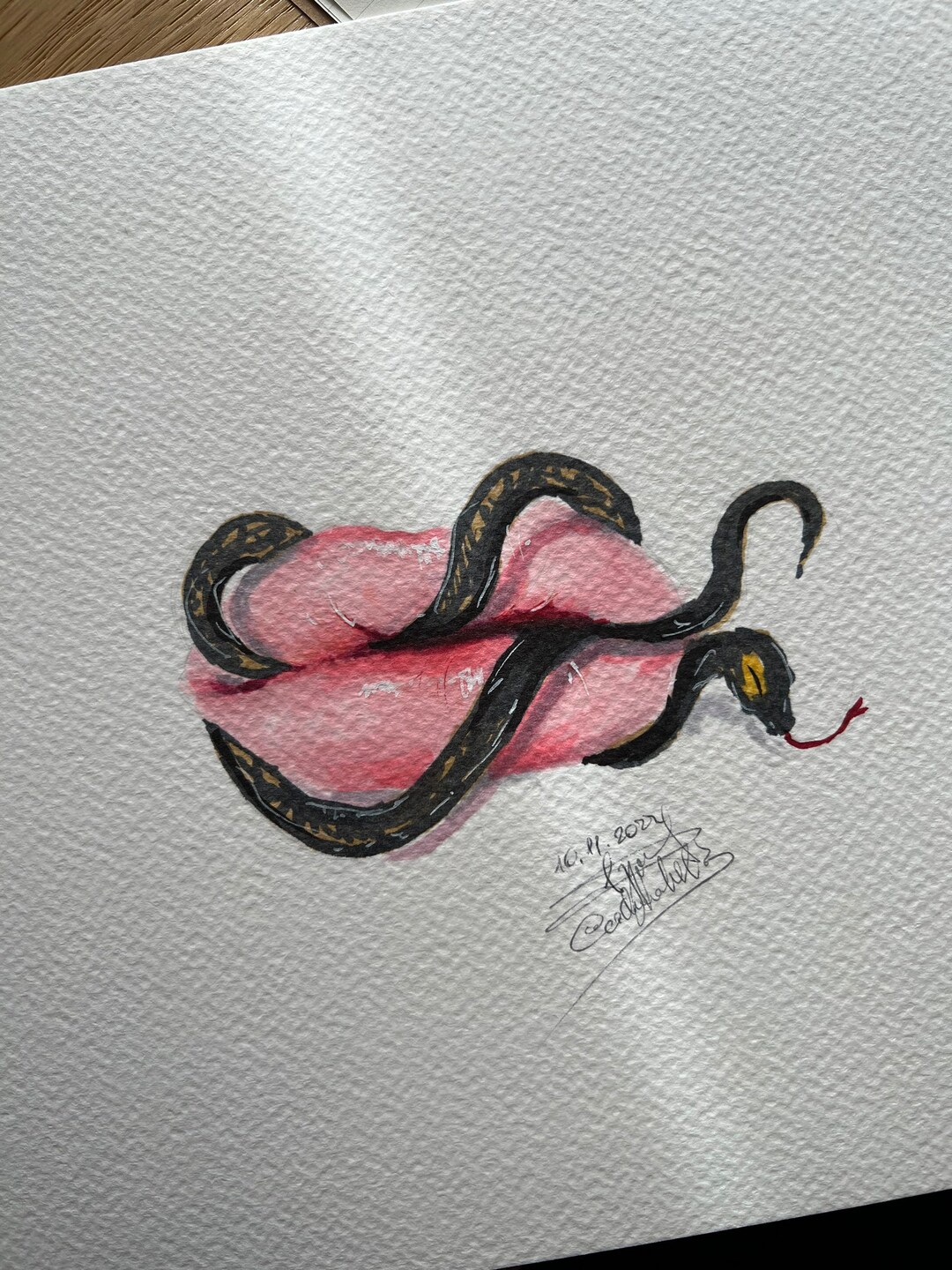 The Secret ORIGINAL Drawing Abstract Mouth Drawing - Etsy