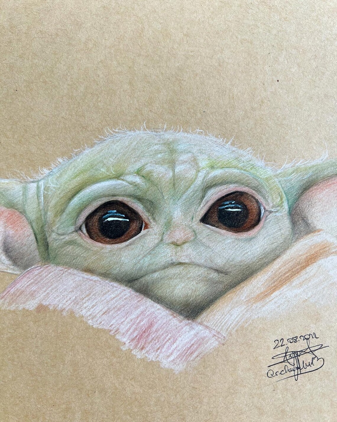 Baby Yoda Pencil Drawing PRINT - Etsy