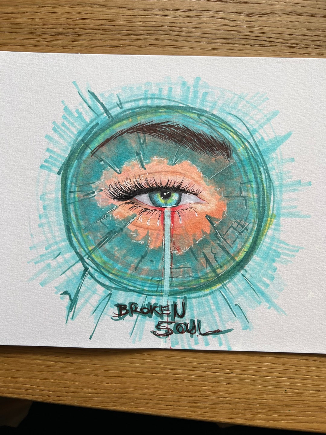 Abstract Eye Drawing - Eye Sketch - Marker Art - Multiple Color Art - Etsy