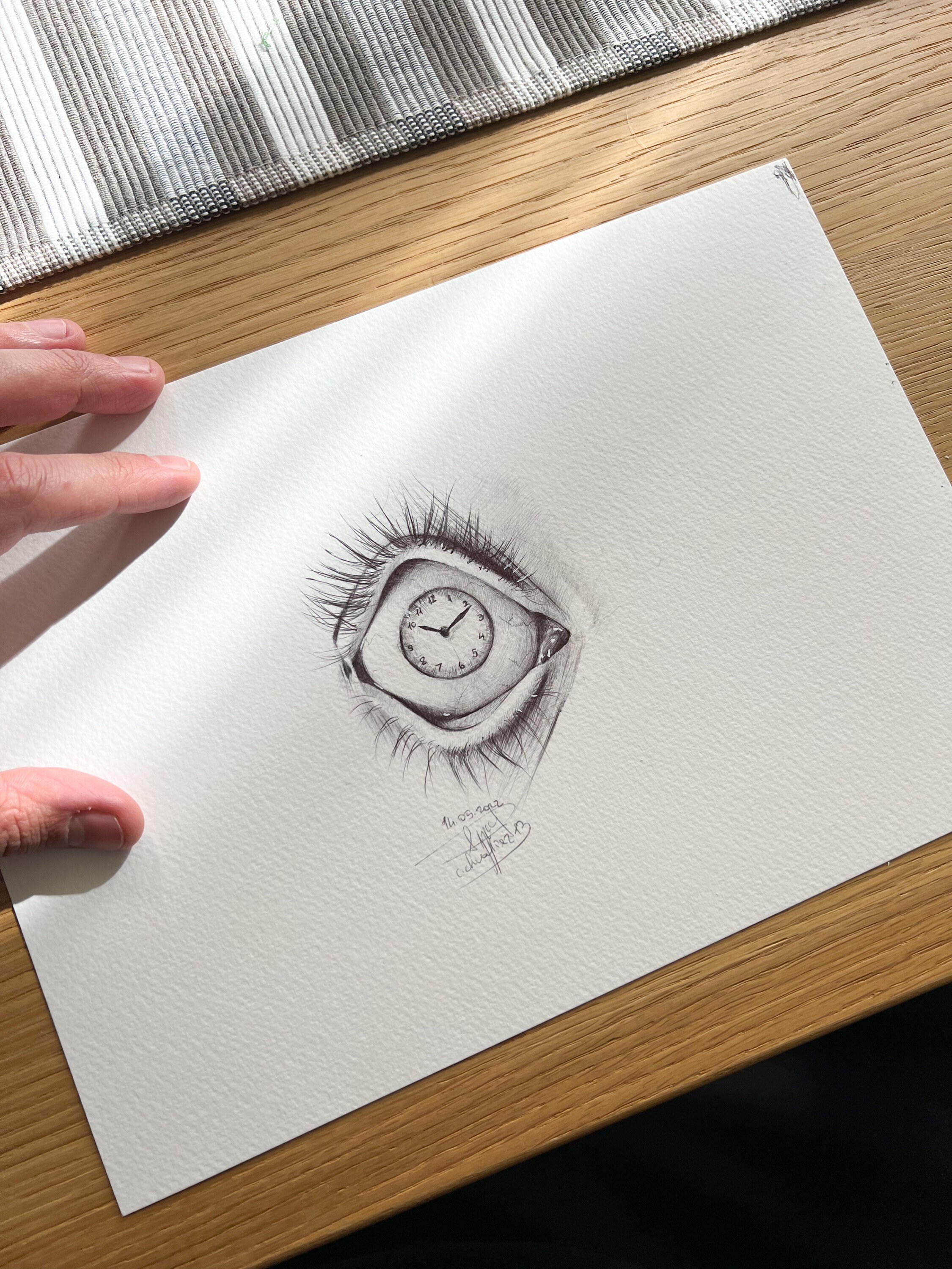 Time Eye ORIGINAL Drawing Abstract Eye Drawing - Etsy