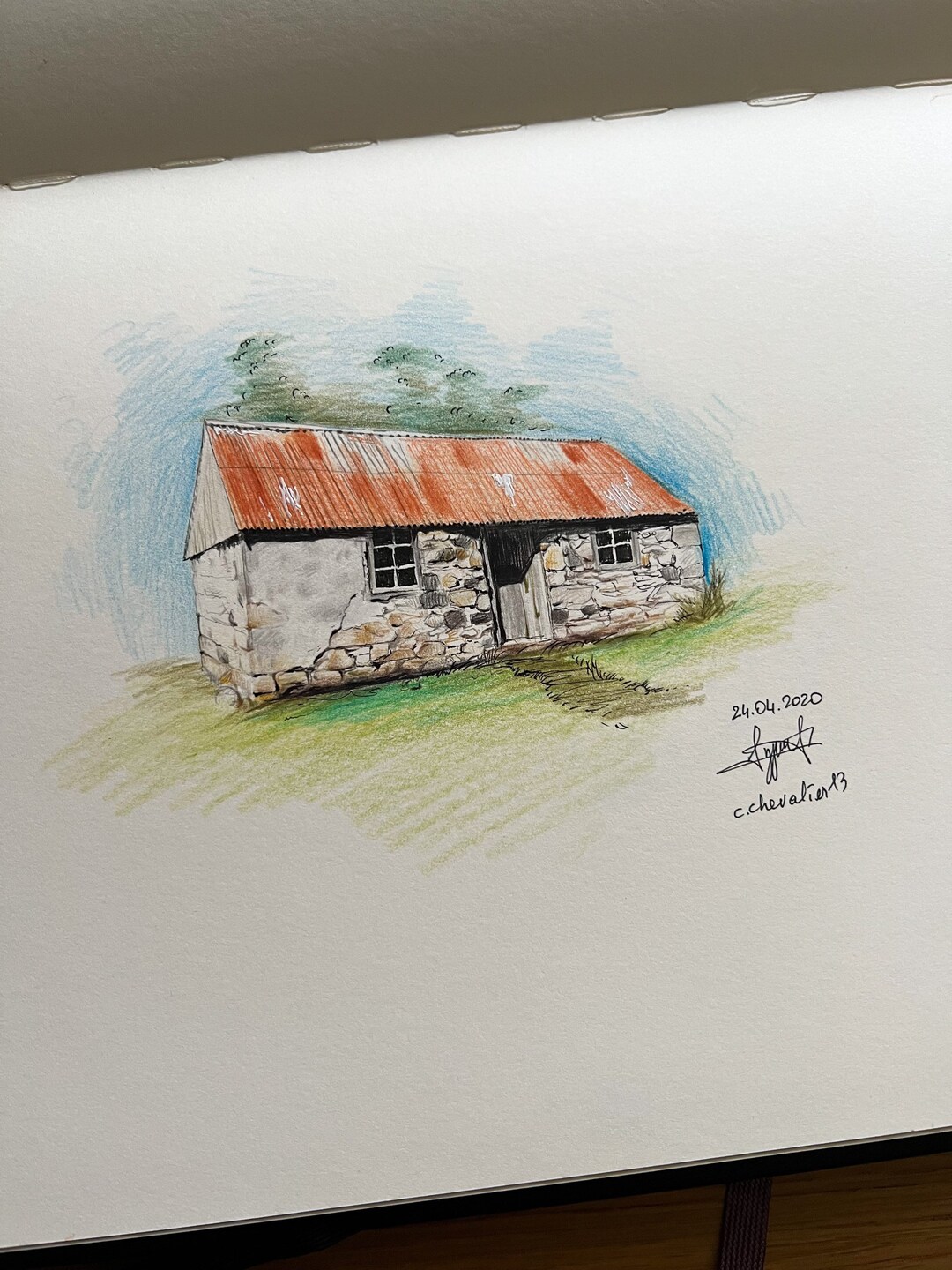 The Old Cottage - ORIGINAL Drawing - Sketch of House - Pencil Art of ...