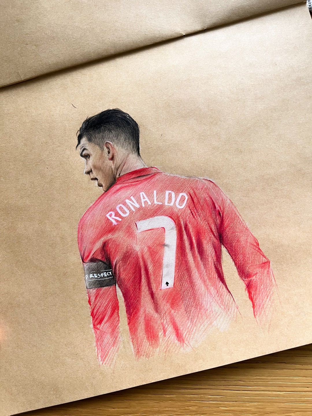 Cristiano Ronaldo Dibujo ORIGINAL Arte a lápiz boceto de - Etsy México