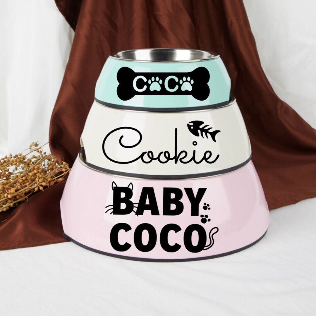 Custom Dog Bowlspersonalized Pet Food Bowl With Namecat - Etsy