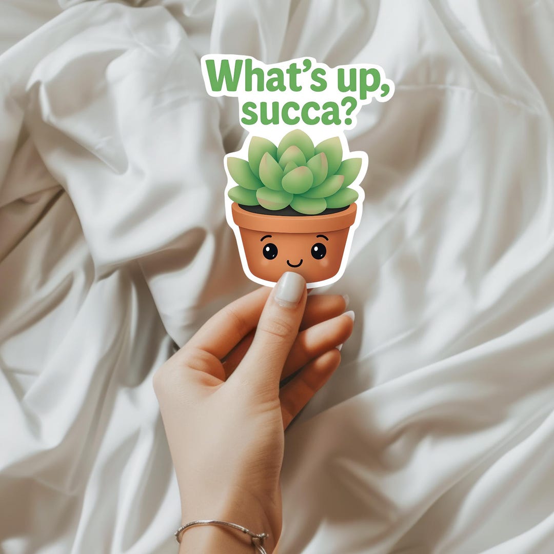 What's up Succa? Cute Plant-themed Kiss-cut Stickers, Laptop Decor ...