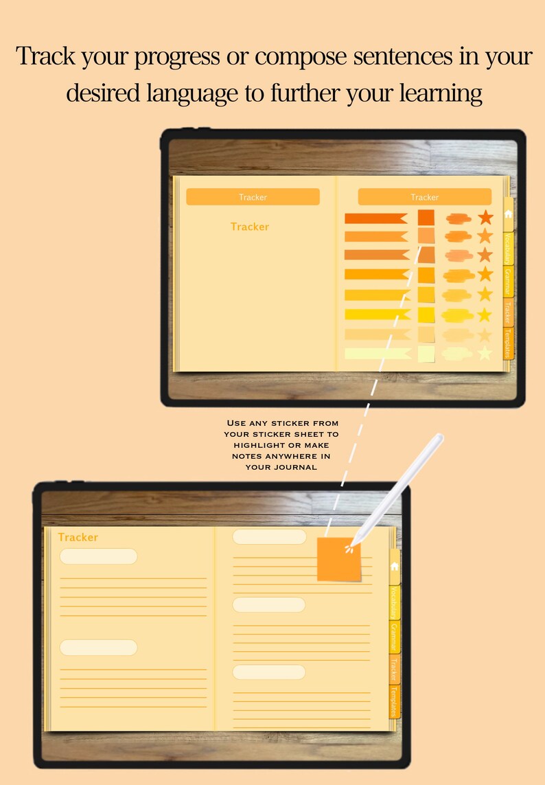 Digital Language Learning Journal, Language Learning Notebook, Digital ...