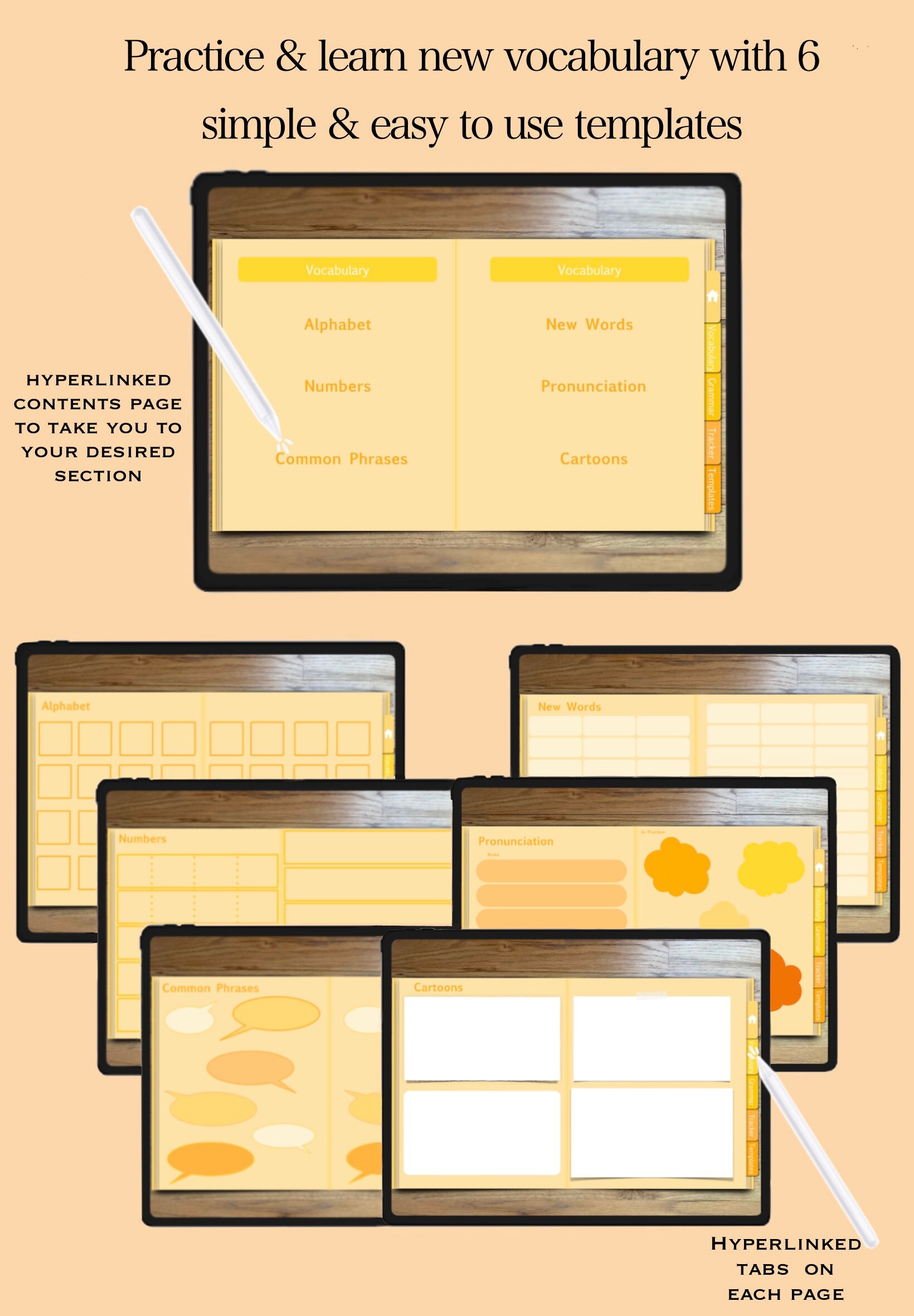 Digital Language Learning Journal, Language Learning Notebook, Digital ...