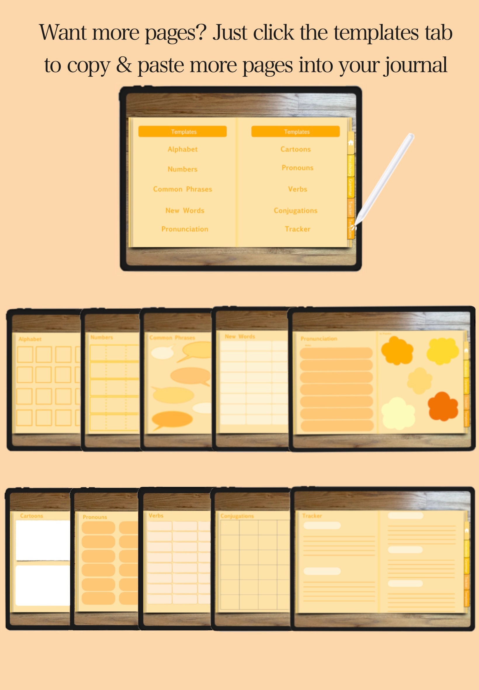 Digital Language Learning Journal, Language Learning Notebook, Digital ...