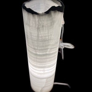 Translucent White Onyx Pillar Cylinder Lamp/elegant Stone Lamp ...
