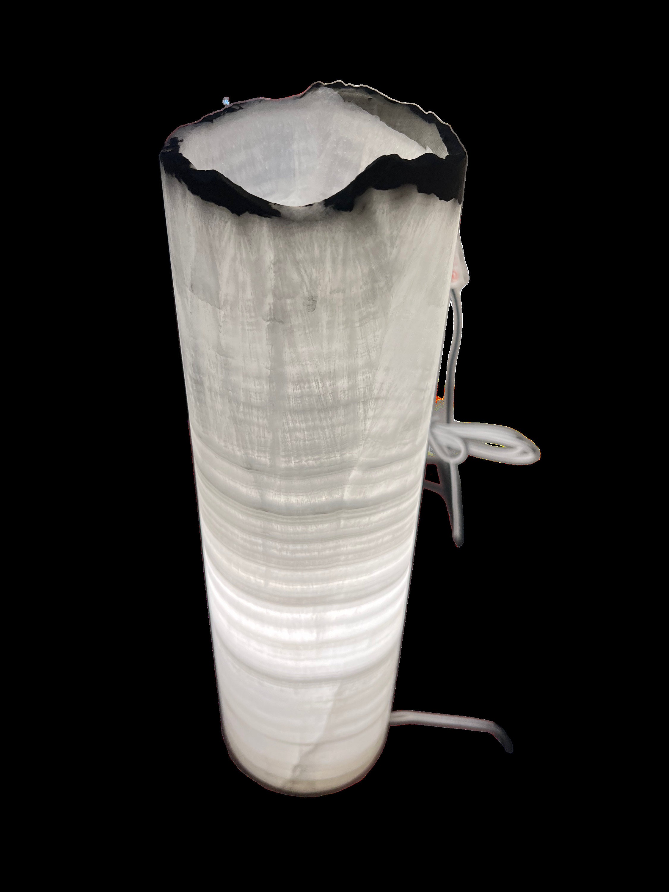 Translucent White Onyx Pillar Cylinder Lamp/elegant Stone Lamp ...