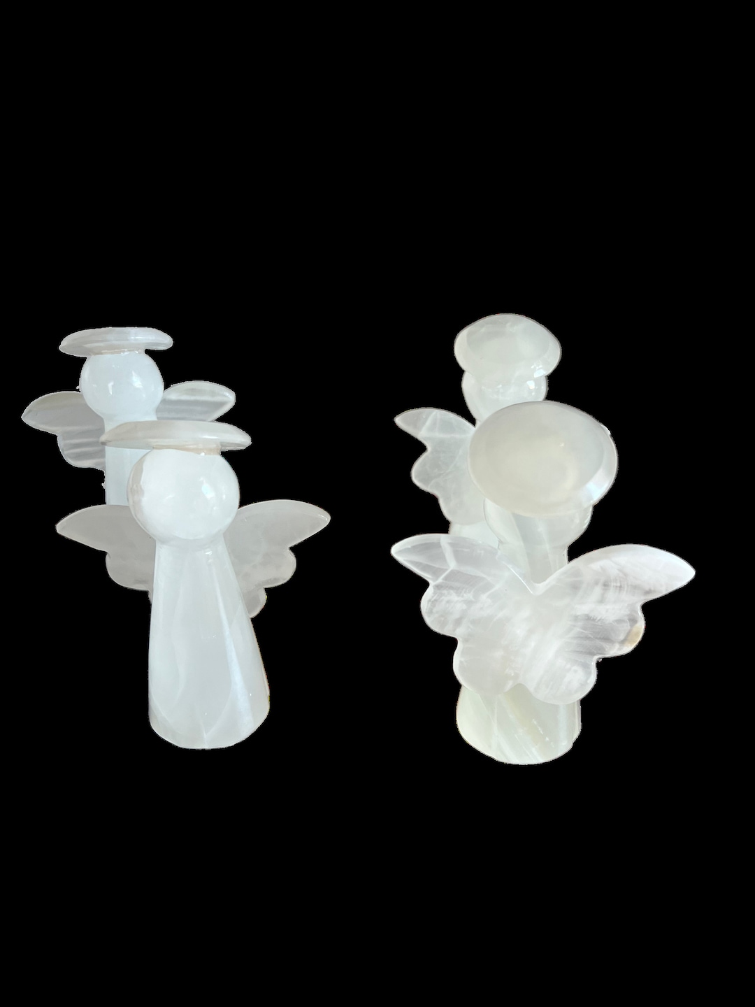 Crystal Angel /onyx Angel Figurines 4 Inches Tall Mexican Onyx, Carved ...