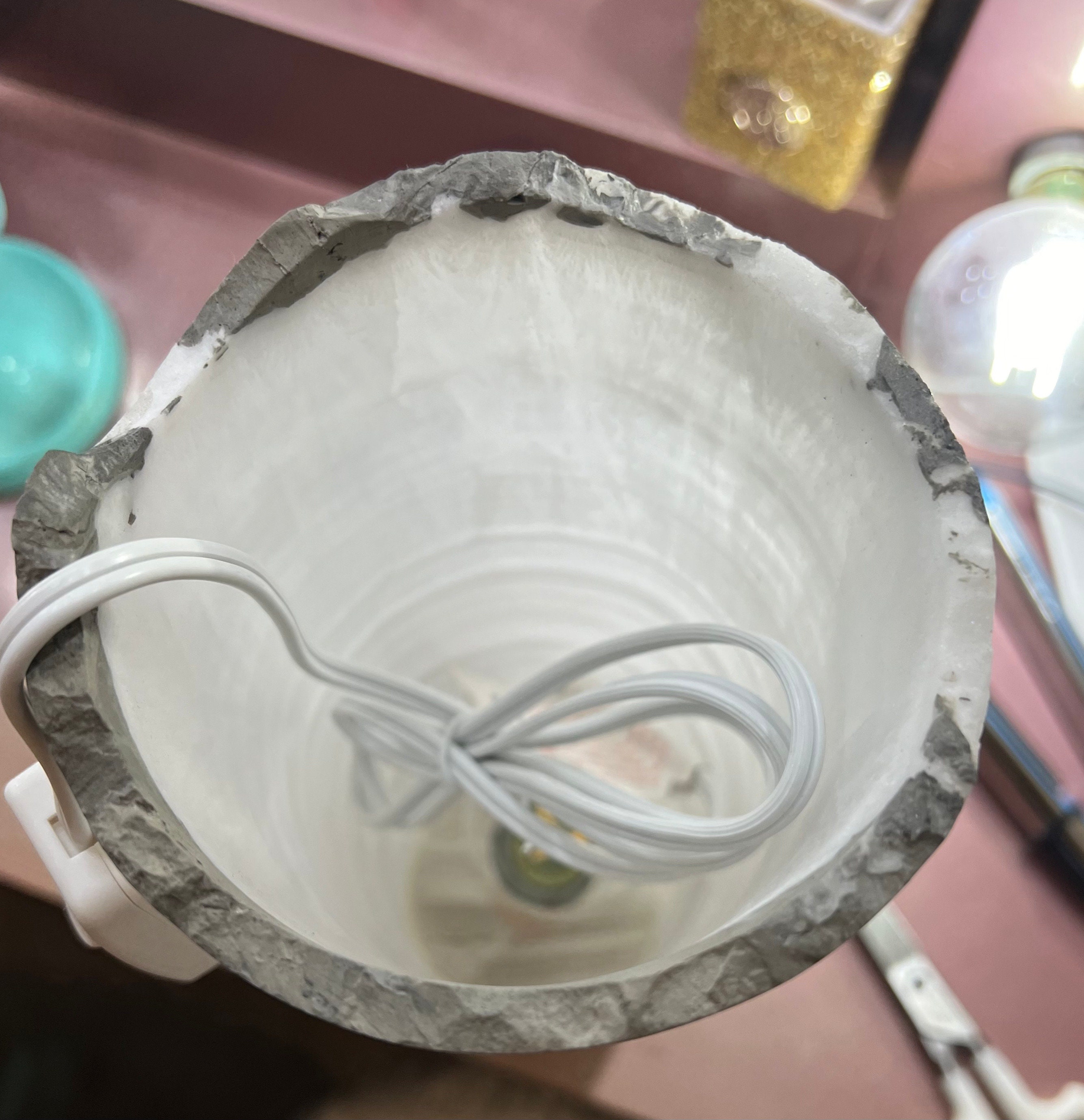 Translucent White Onyx Pillar Cylinder Lamp/elegant Stone Lamp ...