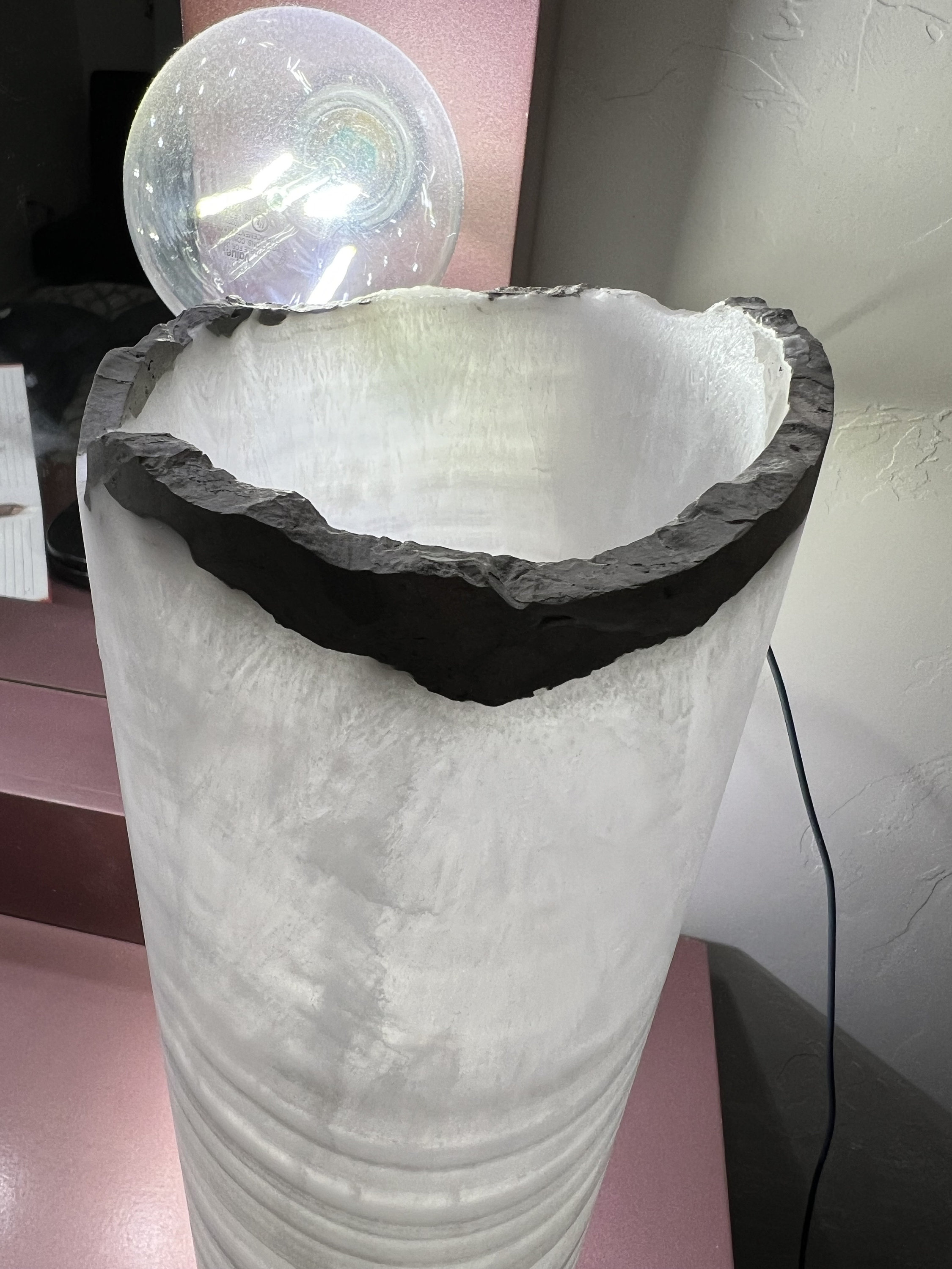 Translucent White Onyx Pillar Cylinder Lamp/elegant Stone Lamp ...