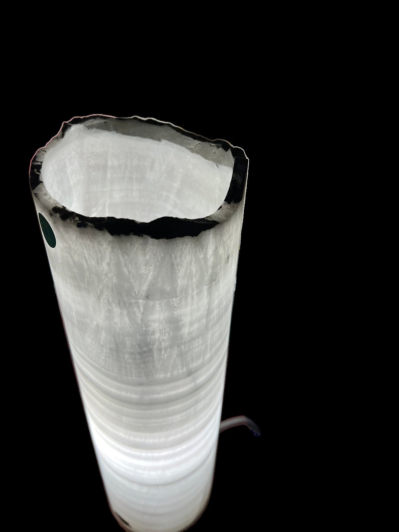 Translucent White Onyx Pillar Cylinder Lamp/elegant Stone Lamp ...