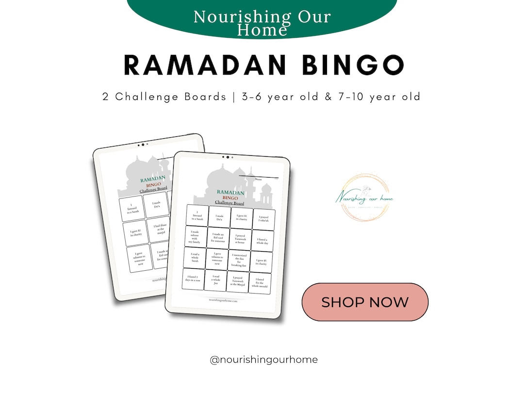 Ramadan Bingo Challenge Board - Etsy