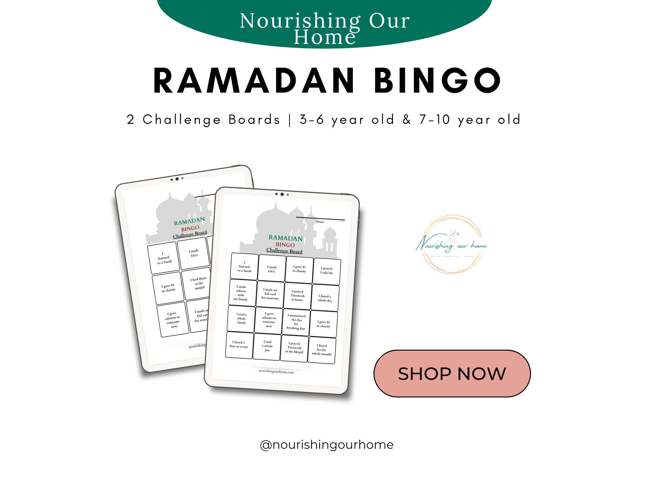 Ramadan Bingo Challenge Board - Etsy