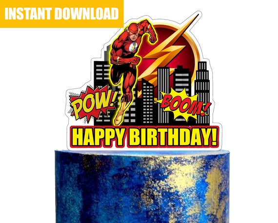 Printable the Flash Cake Topper Birthday Party the Flash - Etsy