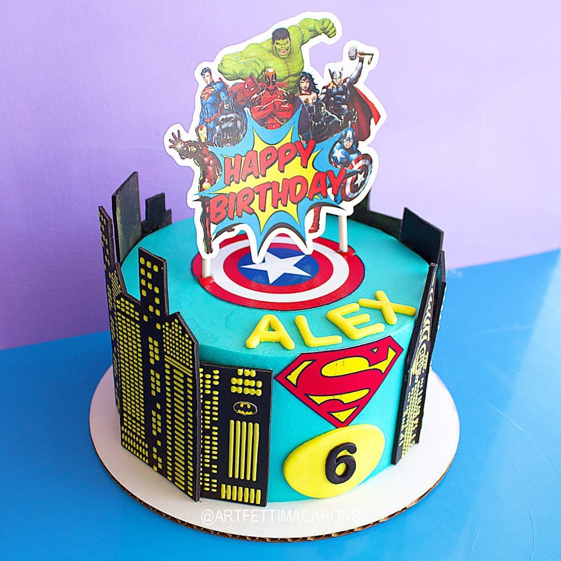 Printable Superheroes Cake Topper· Birthday Party· Superheroes · Cake ...