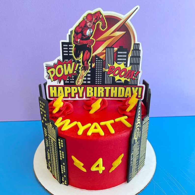 Printable the Flash Cake Topper· Birthday Party· the Flash · Cake ...