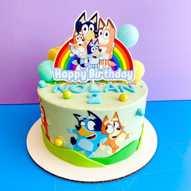 Printable Bluey Cake Topper Birthday Party Bluey Cake - Etsy